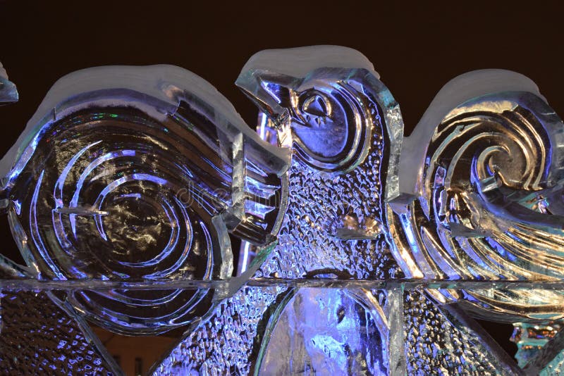 A Bird Made of Ice Backlit by Bright Light Stock Image - Image of glow ...