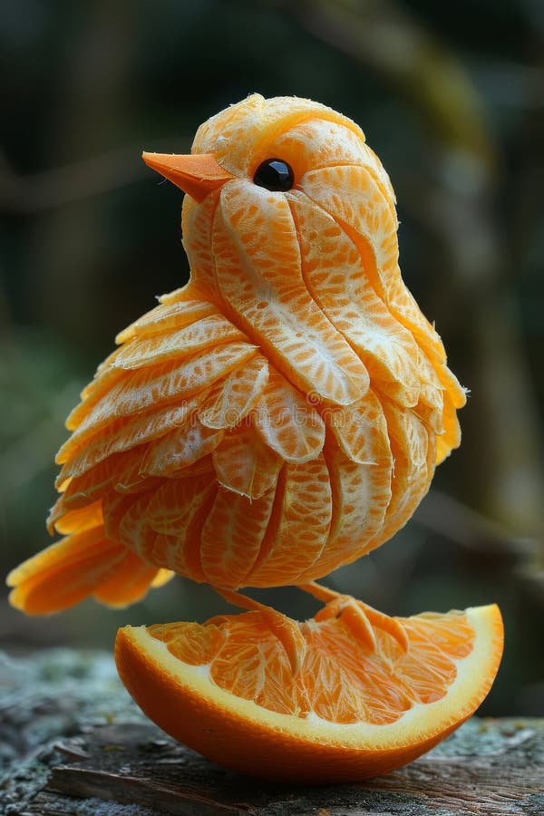 Bird is Made from Orange Fruit. Generative AI. Stock Illustration ...