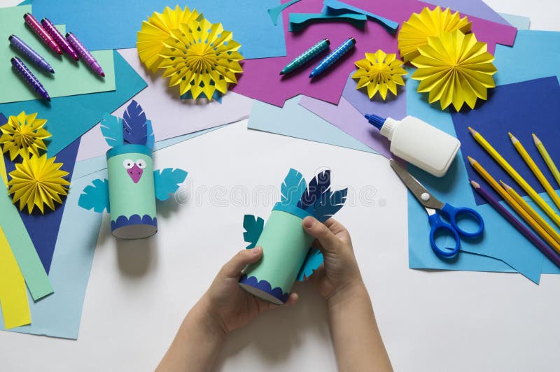 A Bird Made of Paper. Blue Bird Stock Image - Image of handwork, bird ...