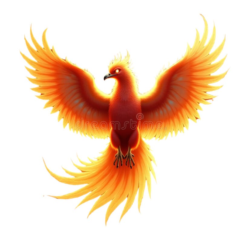 A Bird Majestic Vibrantly Colored Phoenix Stock Illustration ...