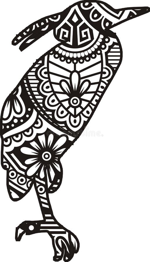 Bird Mandala Vector Line Art Style Stock Illustration - Illustration of ...