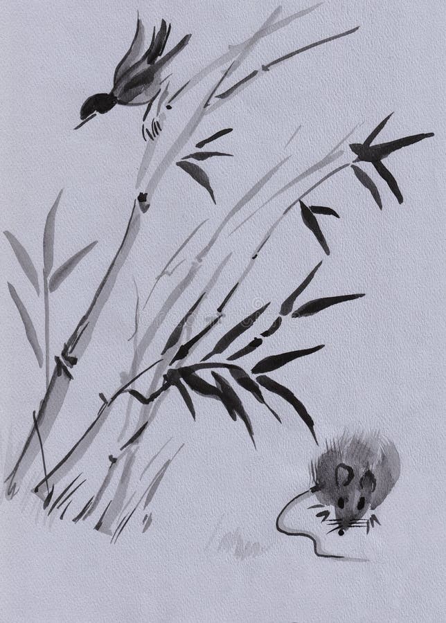 Bird and mouse stock illustration. Illustration of mouse - 103543897