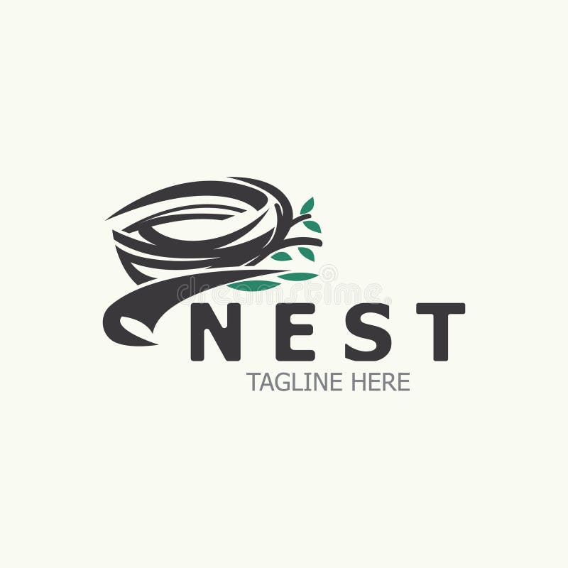 Bird Nest Logo Branch Natural Root Tree Spring Template Vector Stock ...