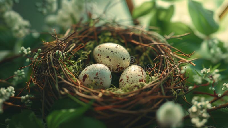 A Bird Nest with Three Eggs. Perfect for Nature and Wildlife Themes ... A Bird Nest with Three Eggs. Perfect for Nature and Wildlife Themes ...
