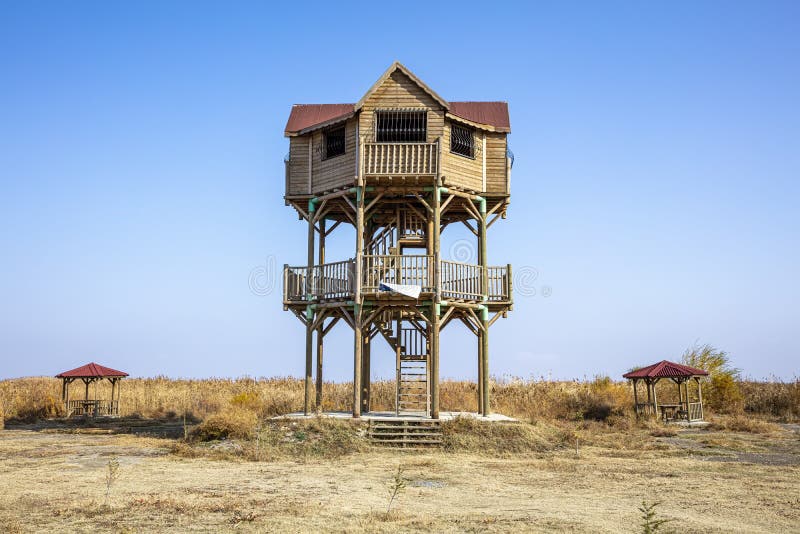 Bird Observation Tower at the Lake in Lake Eber, Afyon Province, Turkey ...
