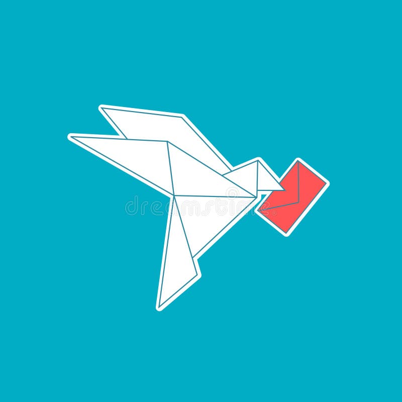 Bird Paper Origami Send Mail Vector Illustration Stock Vector ...