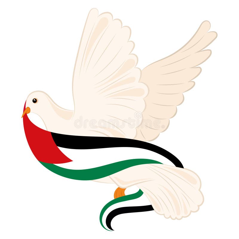 Bird of Peace with Flag of Palestine Vector Stock Vector - Illustration ...