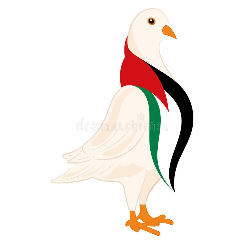 Bird of Peace with Flag of Palestine Vector Stock Vector - Illustration ...