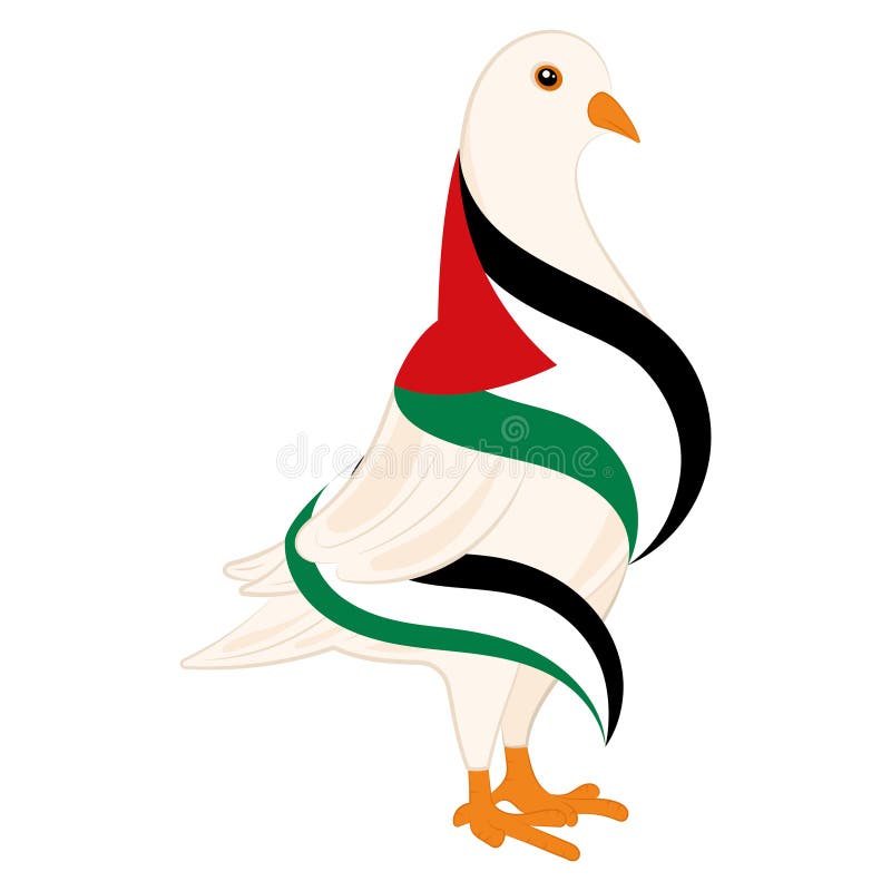 Bird of Peace with Flag of Palestine Vector Stock Vector - Illustration ...