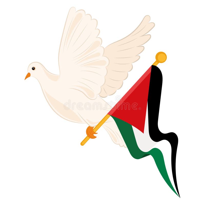 Bird of Peace with Flag of Palestine Vector Stock Illustration ...