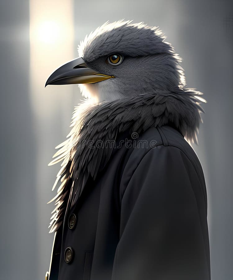 Bird - People, Cartoon Animal in Coat. Ai Generated Image Stock ...