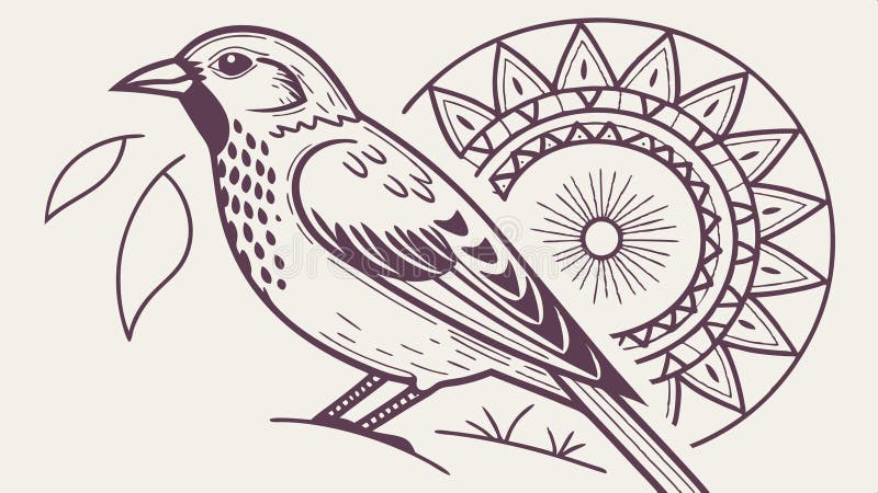 Bird Perched on Branch, Nature Scene and Wildlife Design Vector Design ...