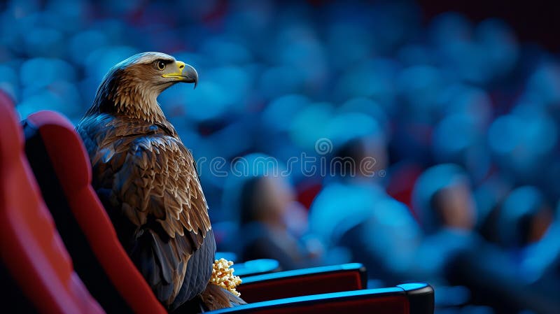 A Bird is Perched on a Chair in a Theater Stock Illustration ...
