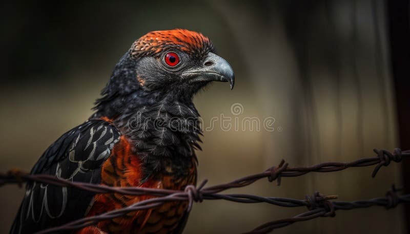 Bird Perching on Branch, Sharp Beak and Focused Animal Eye Generated by ...