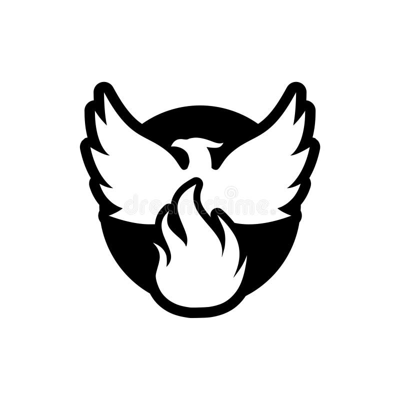 Bird Phoenix Icon Isolated on White Background Stock Vector ...