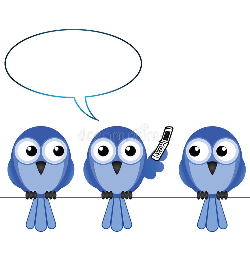 Bird on phone stock vector. Illustration of telephone - 25451970