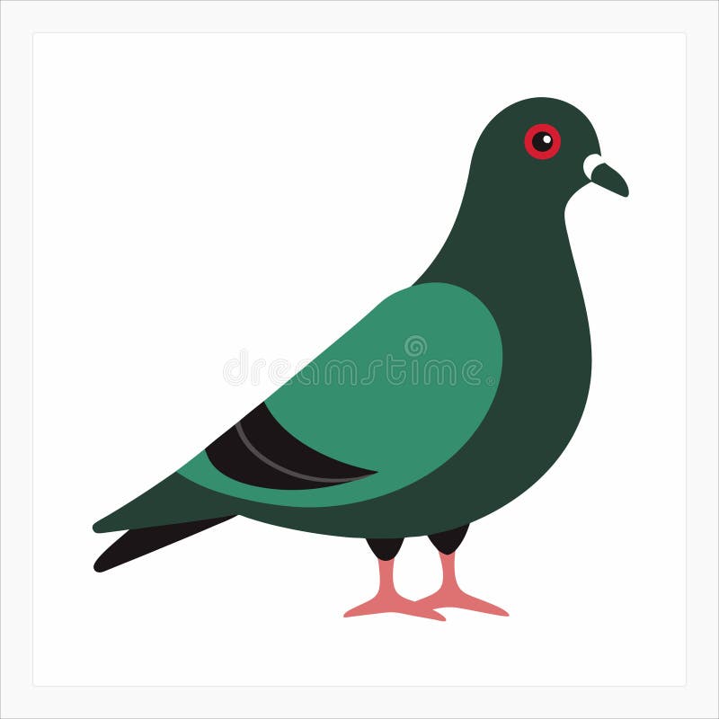 A Bird Pigeon Vector Art Illustration Stock Vector - Illustration of ...