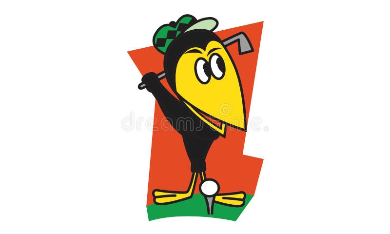 Bird Playing Golf stock vector. Illustration of concept - 66816274