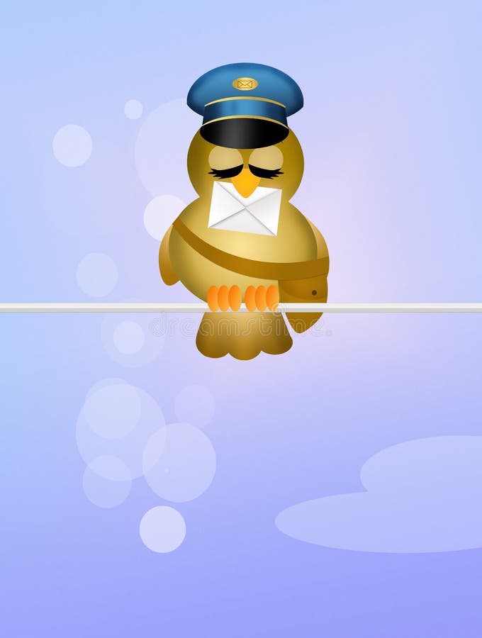 Bird postman stock illustration. Illustration of cute - 71878486