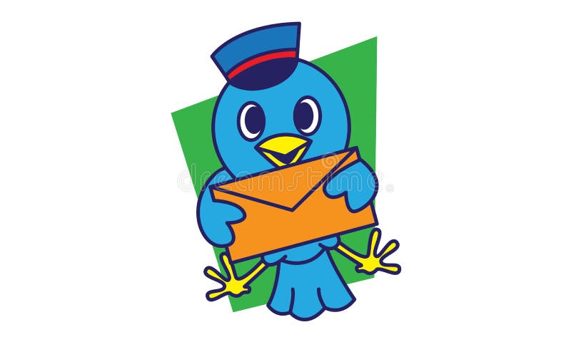 Bird postman stock illustration. Illustration of cute - 71878486