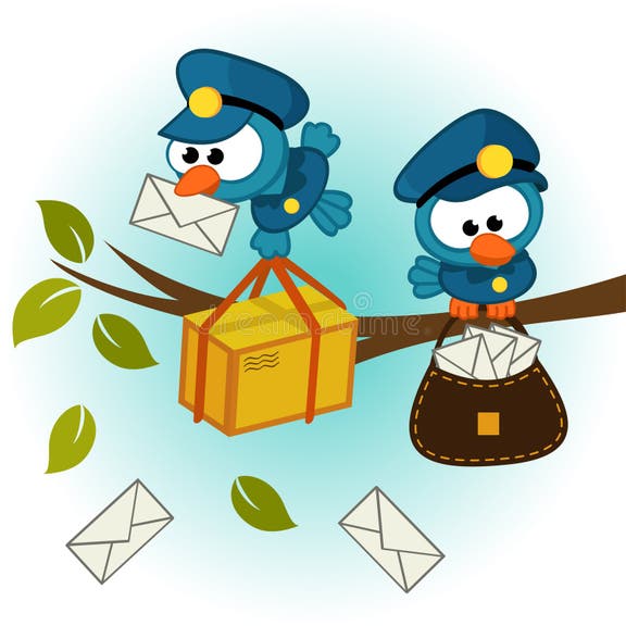 Bird postman stock vector. Illustration of mail, card - 37249182