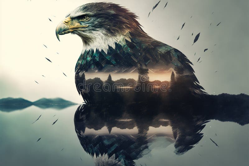 Double Exposure Bird Stock Illustrations – 598 Double Exposure Bird ...
