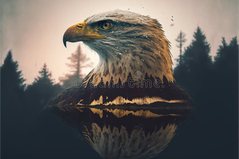 Double Exposure Bird Stock Illustrations – 598 Double Exposure Bird ...