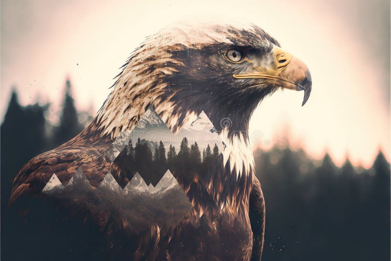 Double Exposure Bird Stock Illustrations – 598 Double Exposure Bird ...
