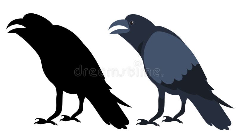 Bird, raven flat design stock vector. Illustration of cartoon - 247898283