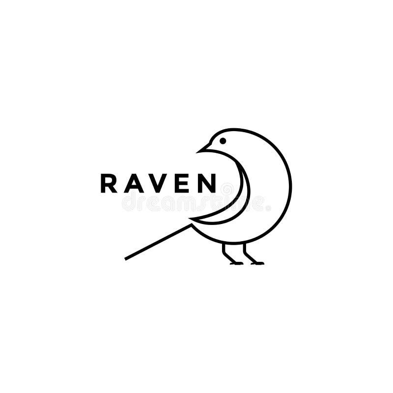 Geometric Raven Line Logo Design Stock Vector - Illustration of ...