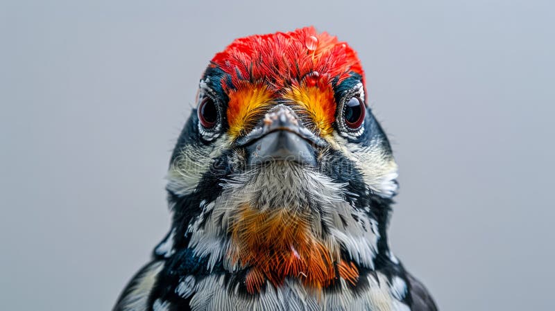 A Bird with a Red Beak and Orange Feathers. Stock Image - Image of ...