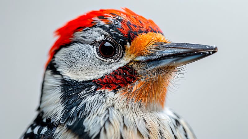A Bird with a Red Beak and Orange Feathers Stock Photo - Image of small ...
