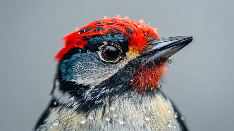 A Bird with a Red Beak and Orange Feathers. Stock Image - Image of ...