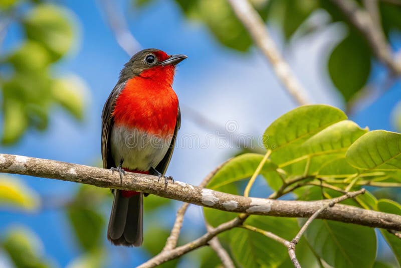 It is a Bird with the Red Chest Stock Image - Image of beak, searching ...