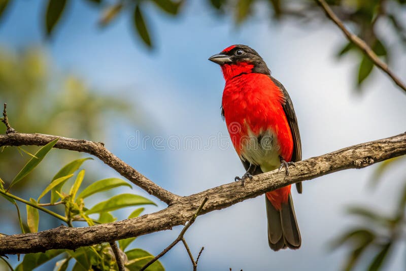 It is a Bird with the Red Chest Stock Illustration - Illustration of ...
