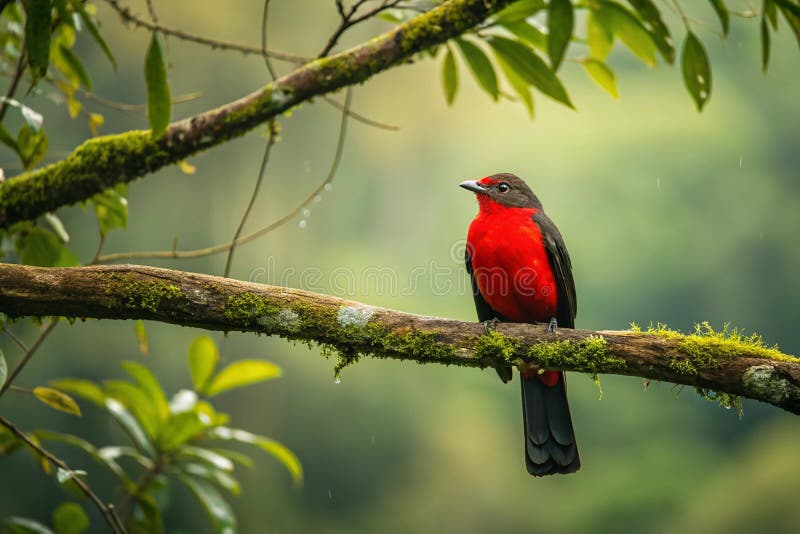 It is a Bird with the Red Chest Stock Illustration - Illustration of ...