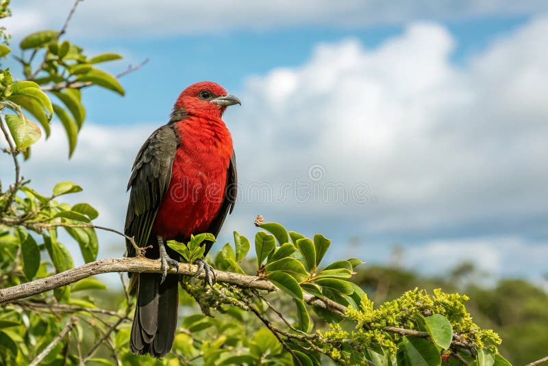 It is a Bird with the Red Chest Stock Illustration - Illustration of ...
