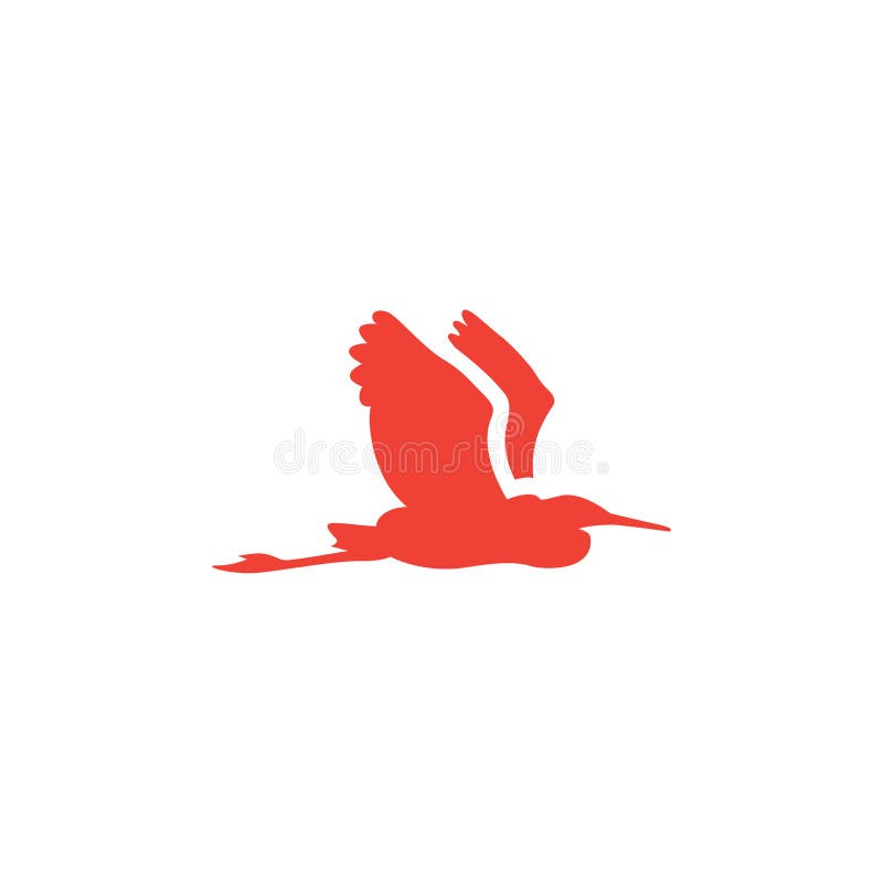 Bird Red Icon on White Background. Red Flat Style Vector Illustration ...