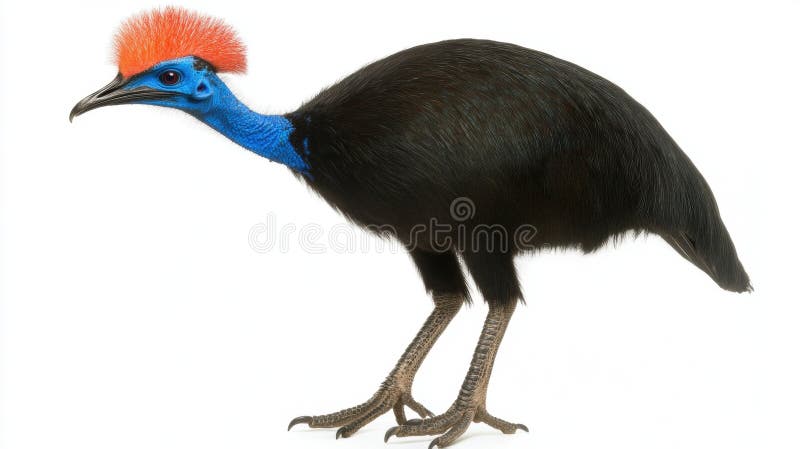 A Bird with a Red Mohawk on Its Head Stock Illustration - Illustration ...