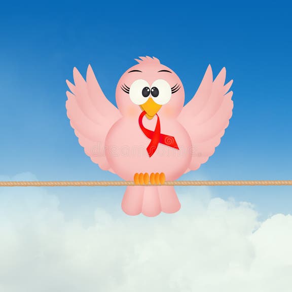 Bird with red ribbon stock illustration. Illustration of wire - 101913665