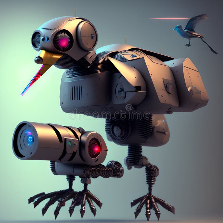 Bird Robot, Generative AI Illustration Stock Illustration ...