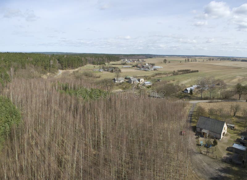 Bird s eye view stock image. Image of village, pine, spring - 24102937