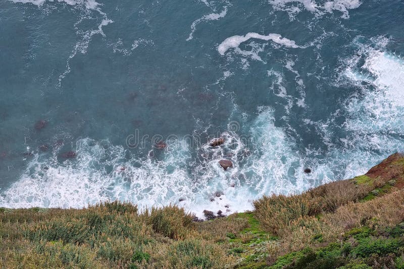 A Bird S Eye View of the Breaking Waves on the Coast of the Island ...