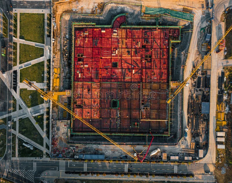 Bird S Eye View of a Building Under Construction Stock Image - Image of ...