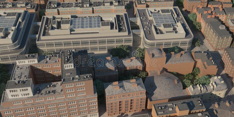 Bird S Eye View of the Cityscape 3d Illustration Stock Illustration ...