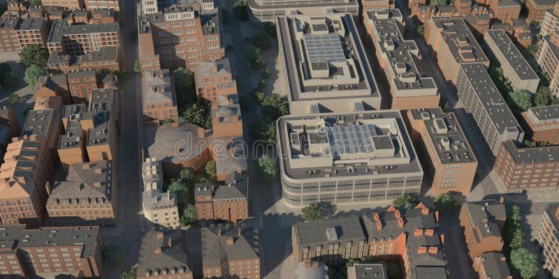 Bird S Eye View of the Cityscape 3d Illustration Stock Illustration ...