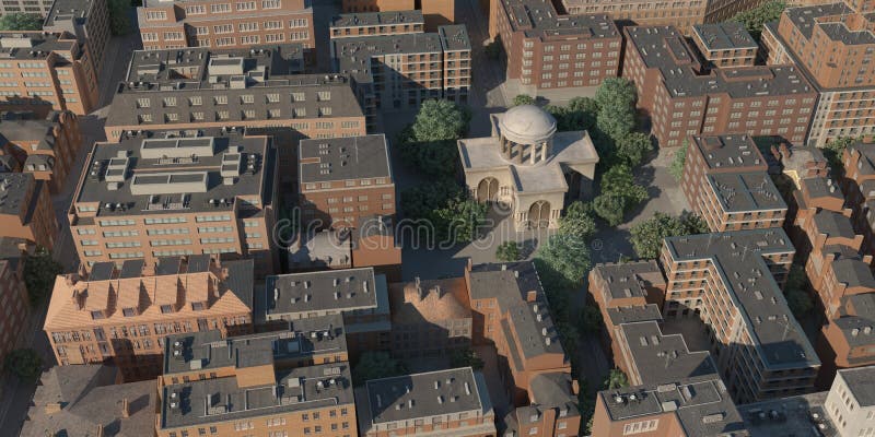 Bird S Eye View of the Cityscape 3d Illustration Stock Illustration ...