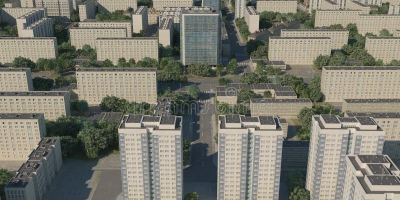 Bird S Eye View of the Cityscape 3d Illustration Stock Illustration ...