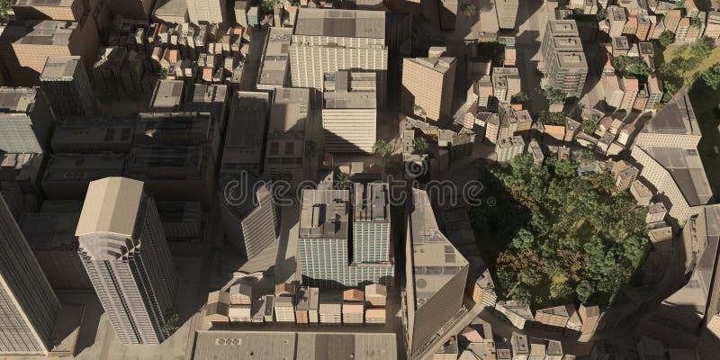 Bird S Eye View of the Cityscape 3d Illustration Stock Illustration ...