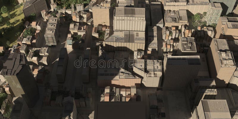 Bird S Eye View of the Cityscape 3d Illustration Stock Illustration ...